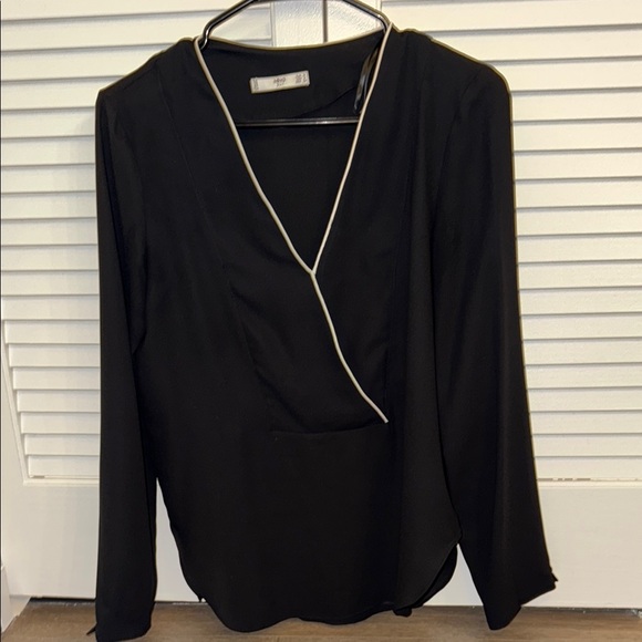 Mango | Tops | Mango Black Wrap Blouse | Poshmark